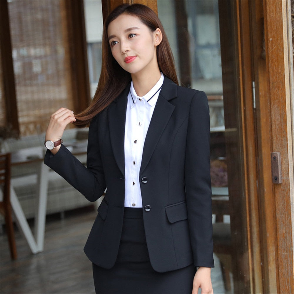 Blazer Suits For Women Solid Color Woman Suit Formal Female Business B ...