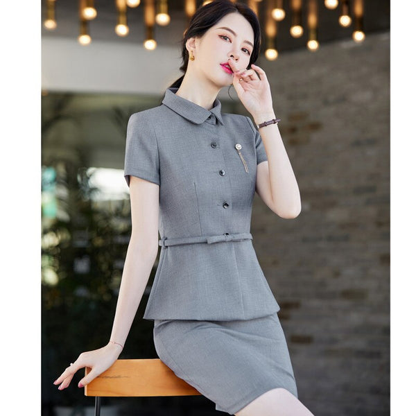 Short Sleeve Suits Uniform Women Summer Thin Professional Temperament ...